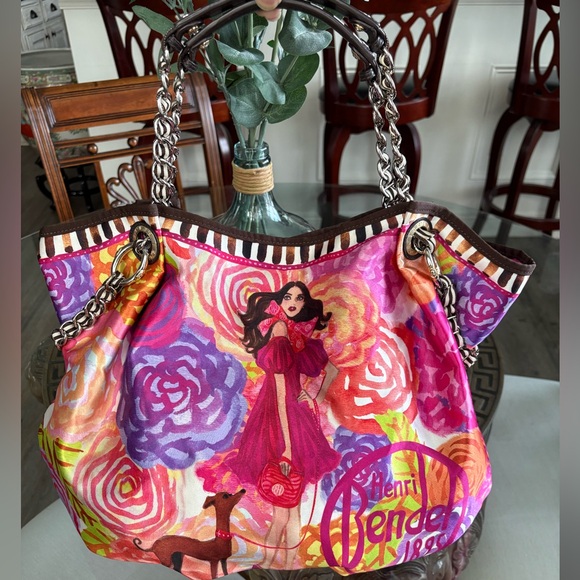 henri bendel | Bags | Henri Bendel Iconic Bendel Girl With Dog Satin ...